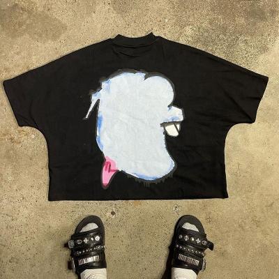 China Oversized 100-300Gsm Boxy Fit Heavyweight T Shirt Drop Shoulder Vintage Cropped T-Shirt Men for sale