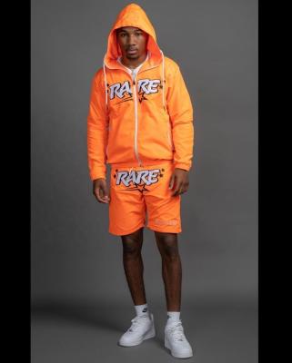 China Summer Casual Men's Reflective Tracksuit Sets with Custom Logo Print Hoodie and Shorts for sale