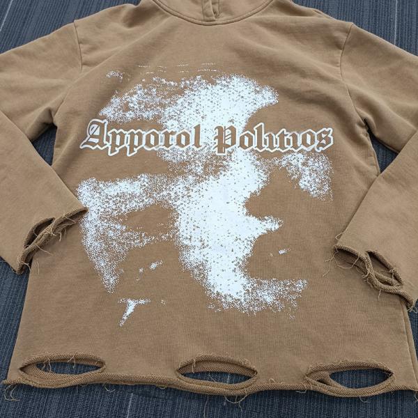 Quality S-6XL Dtg Printing Hoodies Oversized French Terry Cotton Hoodie With Distressed for sale