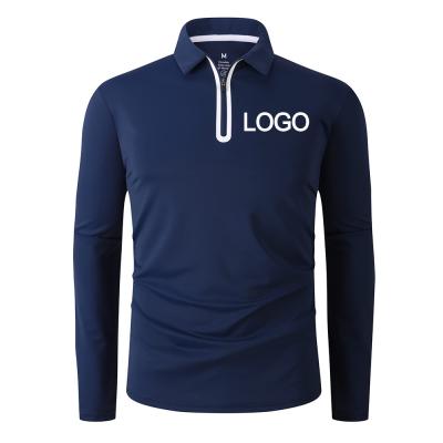 Moisture Wicking Dry Fit Long Sleeve Customize Streetwear Half Zip Up Neck Golf Shirt