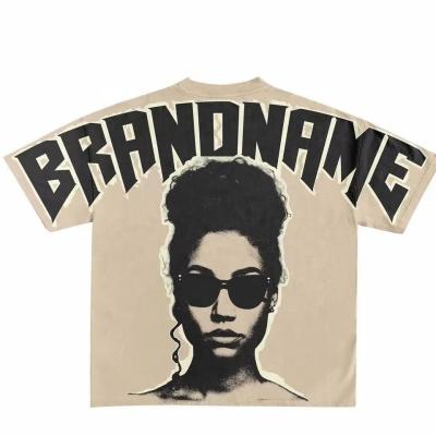 100% de tejido de algodón hombre camiseta de gran tamaño Dtg Impresión de logotipo Tee para la vida cotidiana casual