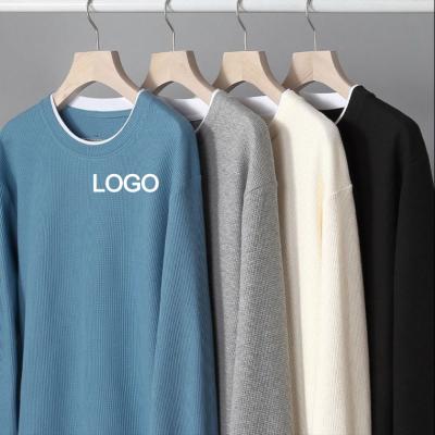 Cina Collare O-Neck Custom Uomo Fleece T-shirt calda spessa con cotone morbido e Slim Fit in vendita