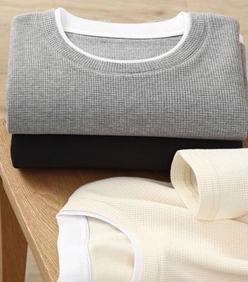 Cina Collare O-Neck Custom Uomo Fleece T-shirt calda spessa con cotone morbido e Slim Fit in vendita