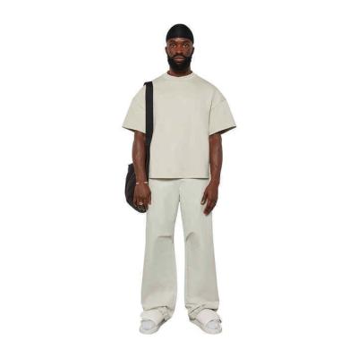 Cina Dispositivo di rilevamento degli aghi pesante 250 gsm di cotone T-shirt maschile con collo finto Oversized in vendita