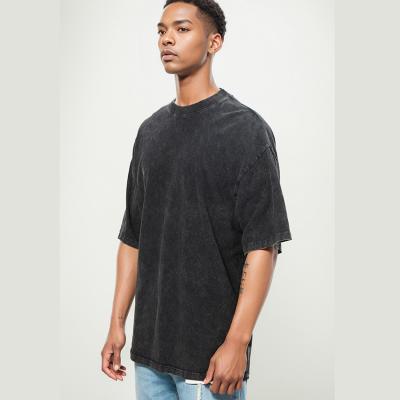Cina Maglietta personalizzata 260 gsm 100% cotone Streetwear Hip Hop Acid Blank Wash Magliette d'epoca in vendita