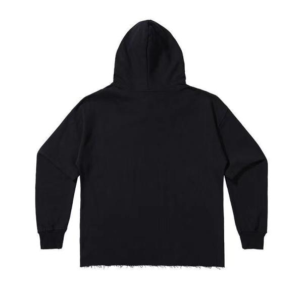 Quality Black Graphic Hoodies Men Women Print French Terry Cotton Heavyweight Cropped for sale