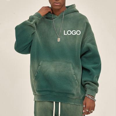 China Vintage Homem lavado e desbotado oversized Hoodie com Custom 2023 Spray Process Dyeing à venda