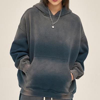 China Vintage Homem lavado e desbotado oversized Hoodie com Custom 2023 Spray Process Dyeing à venda