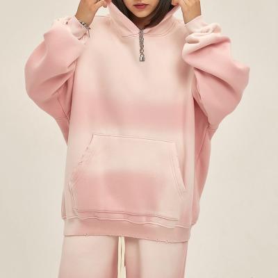 China Vintage Homem lavado e desbotado oversized Hoodie com Custom 2023 Spray Process Dyeing à venda