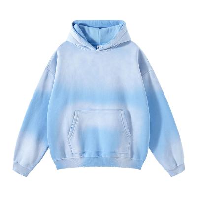 China Vintage Homem lavado e desbotado oversized Hoodie com Custom 2023 Spray Process Dyeing à venda