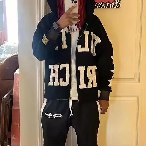 Quality Embroidery Couple Hoodies Autumn Streetwear 400gsm Cotton Patches Acid Wash Sun for sale