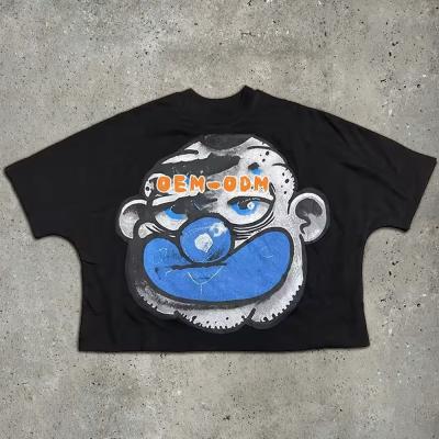 China Oversized 100-300Gsm Boxy Fit Heavyweight T Shirt Drop Shoulder Vintage Cropped T-Shirt Men for sale