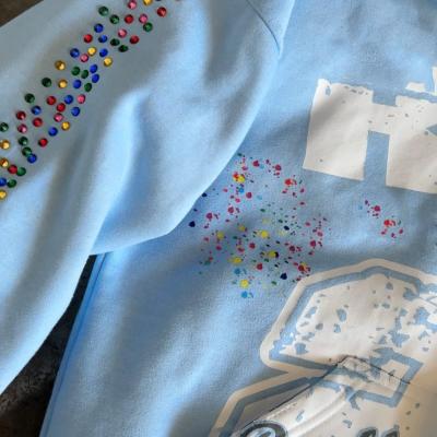 Cina Felpa con cappuccio oversize boxy con zip e strass, serigrafia in seta da 500 gsm, pesante, 100% cotone, unisex, da donna e da uomo in vendita