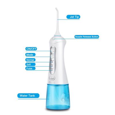 China Cordless portable dental water irrigator with 3 modes & 360 degree rotation nozzle for sale
