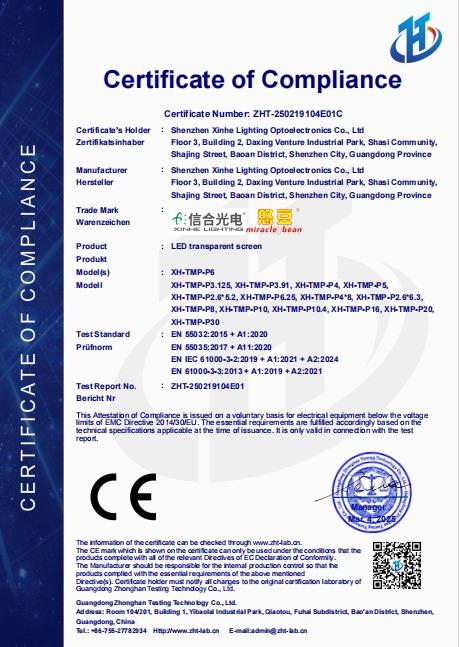 CE - Shenzhen Xinhe Lighting Optoelectronics Co., Ltd.