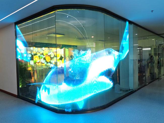 Detailed view of LED film screen structure