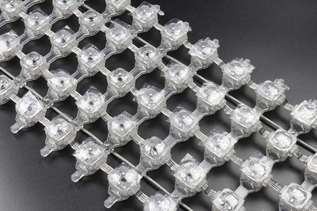 LED mesh screen in commercial setting