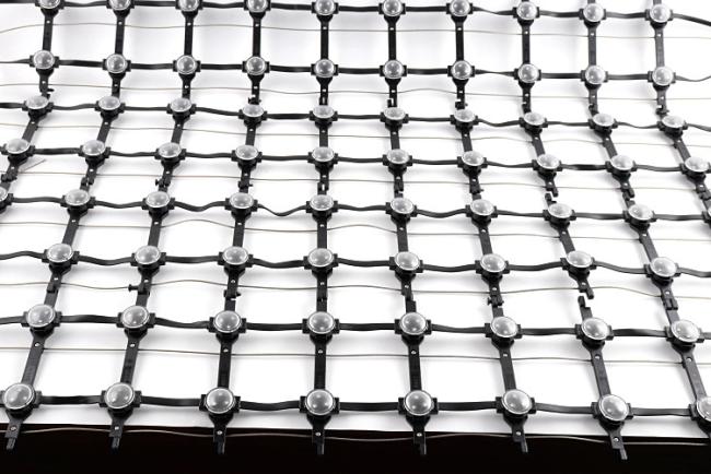 Foldable LED Mesh Screen in stage setup