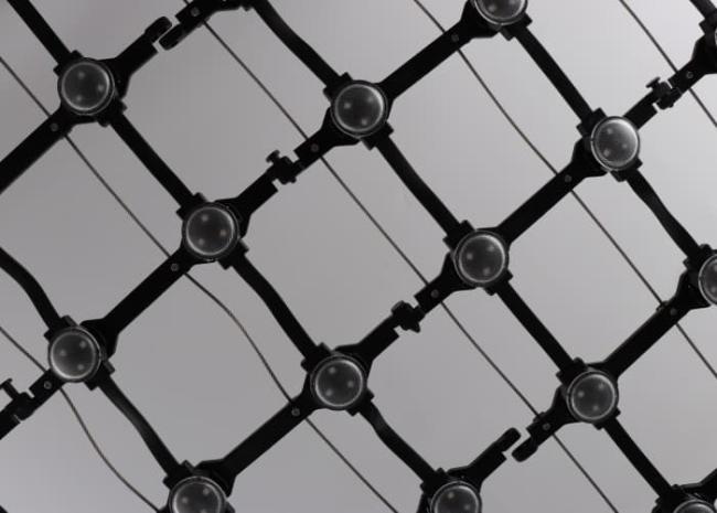 Close-up view of LED Pixel Mesh Screen