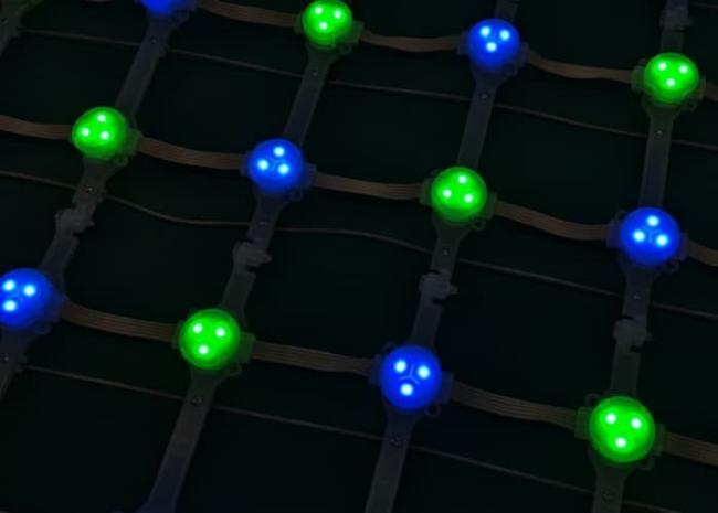 P100 LED Mesh Display installed in outdoor setting