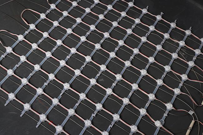 Close-up view of RGB LED Mesh Screen
