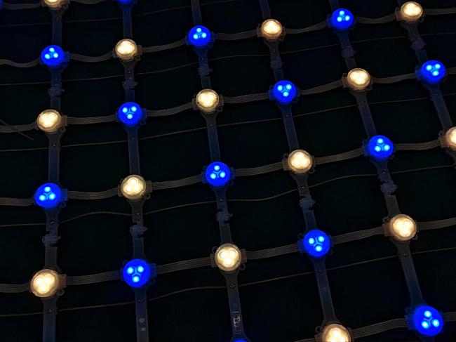 Waterproof LED Mesh Display in operation