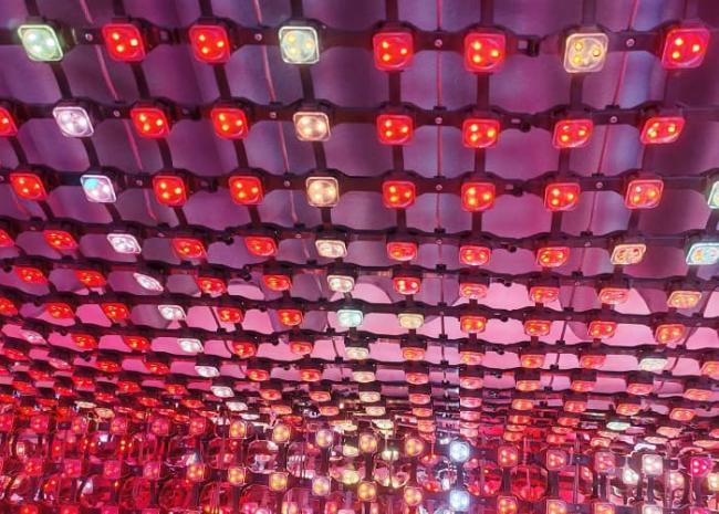 P50 LED Mesh Display in outdoor setting