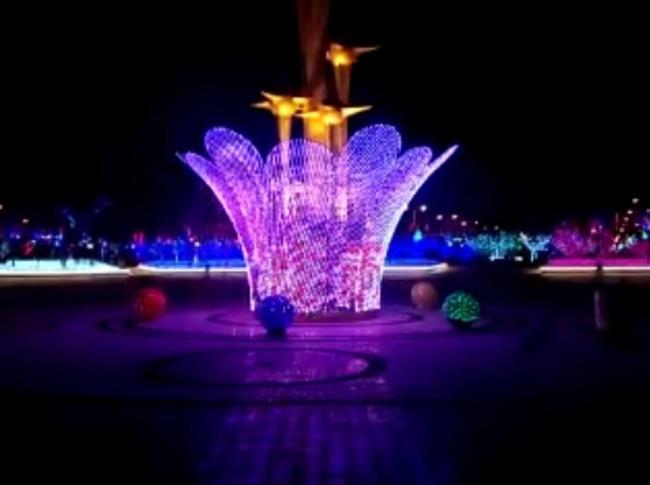 LED Mesh Screen installation example in outdoor setting