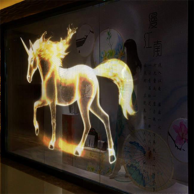 P4 DC5V Transparent LED Display Screen installation example