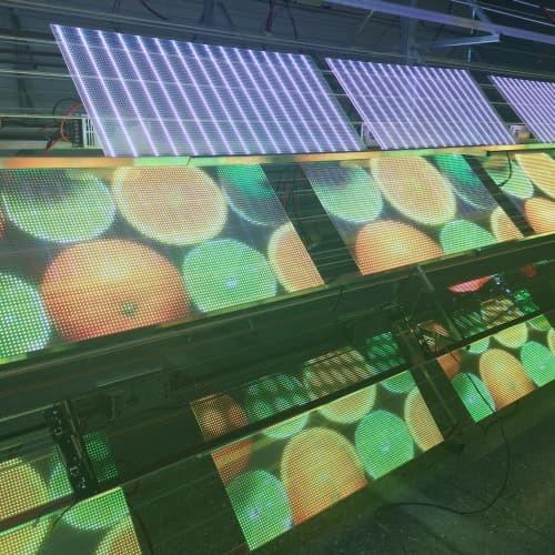 LED Transparent Film Screen application in shopping mall setting