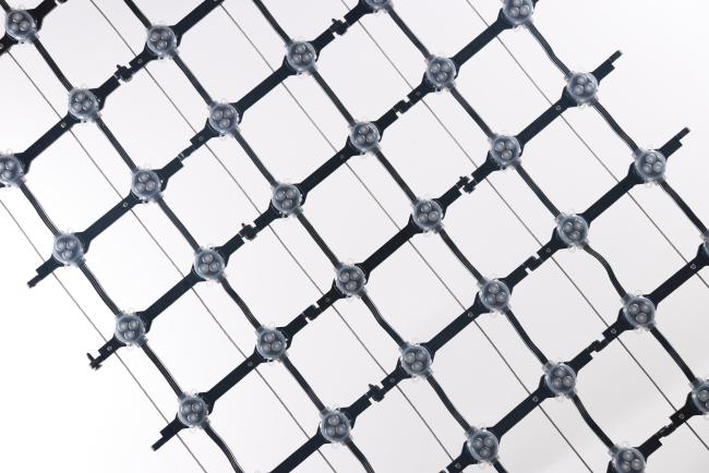 P125 LED Mesh Screen installed in outdoor setting