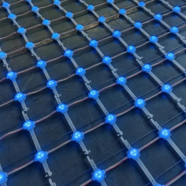Close-up view of P143 LED Mesh Screen pixels