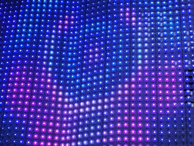 Close-up view of LED Mesh Screen pixel structure