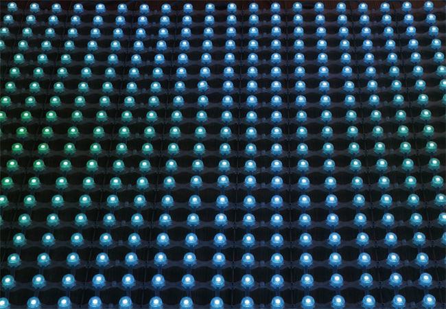 Close-up of LED Mesh Screen components