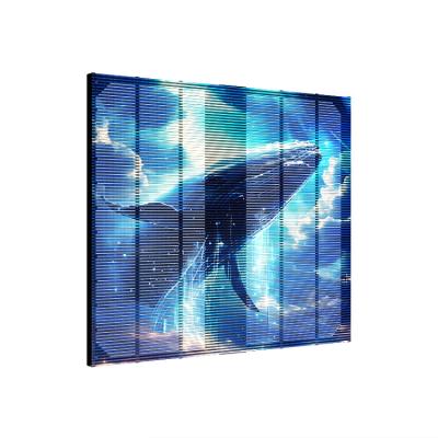 China Mesh Grille LED Screen High Brightness RGB P2.6 Full Color Transparent Glass LED Display for sale