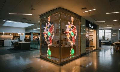 China Outdoor Indoor Decoration Thin Film LED Display , P10 Transparent Film LED Display for sale