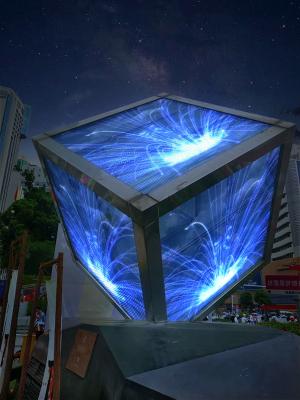 China Flexible LED Mesh Display P100 IP67 Waterproof RGB LED Mesh Screen For Glass Curtain Building for sale