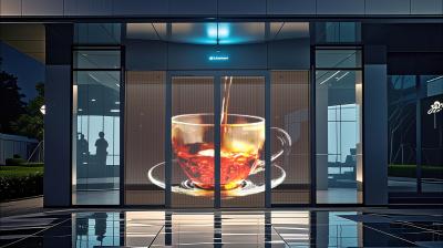 China Flexible LED Transparent Film Screen Full Color P8 Transparent LED Display Film for sale