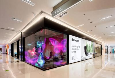 China Hanging Install P6 Transparent LED Display Screen 240mm×1000mm With Module for sale