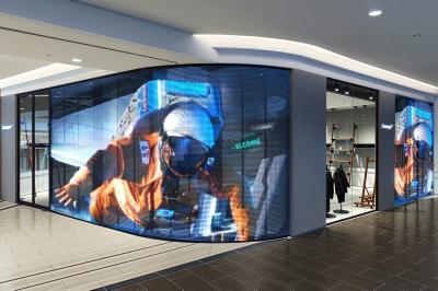 China High Brightness Transparent Display Screen P6 Full Color Glass Wall LED Screen for sale