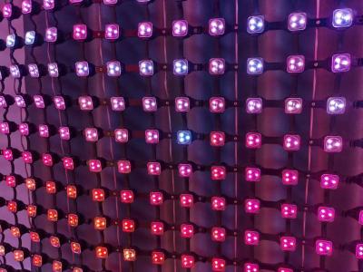 China P62.5 Pixel LED Mesh Video Wall IP67 12V Outdoor Flexible LED Display Screen for sale