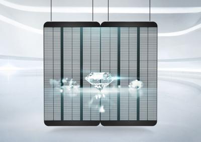 China P3.91 Led Transparent Screen Display Grille Full Color Led Ice Screen Indoor Electronic Advertising Screen Glasvenster Te koop