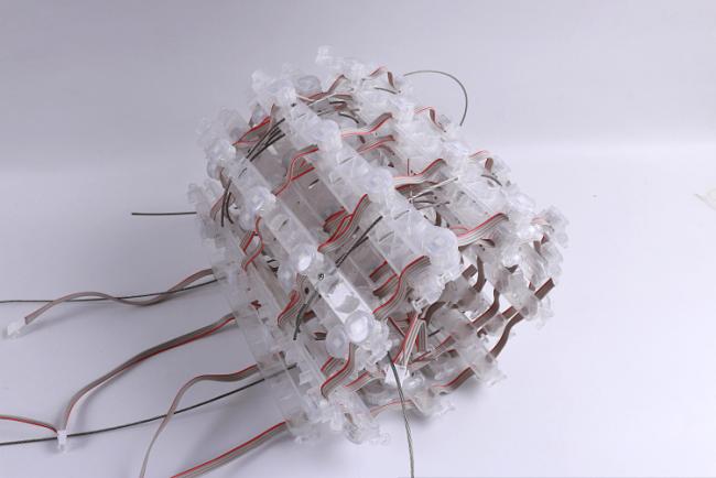 LED Mesh Display installed on building facade