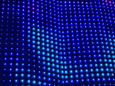 China Flexible LED Curtain Wall Display High Transparency P83 IP67 PC Body Point Light for sale