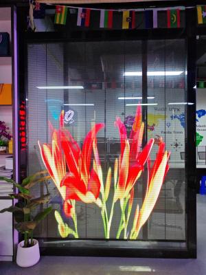 China Flexible Installation Glass Transparent LED Display Outdoor Grille Large LED Display Screen for sale