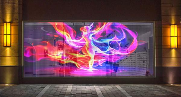 Quality Indoor advertising Flexible Transparent Display Screen P6 LED Display Film for sale
