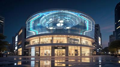 China P8 High Brightnes DC5V IP67 LED Transparent Film Screen For Glass Curtain Walls for sale