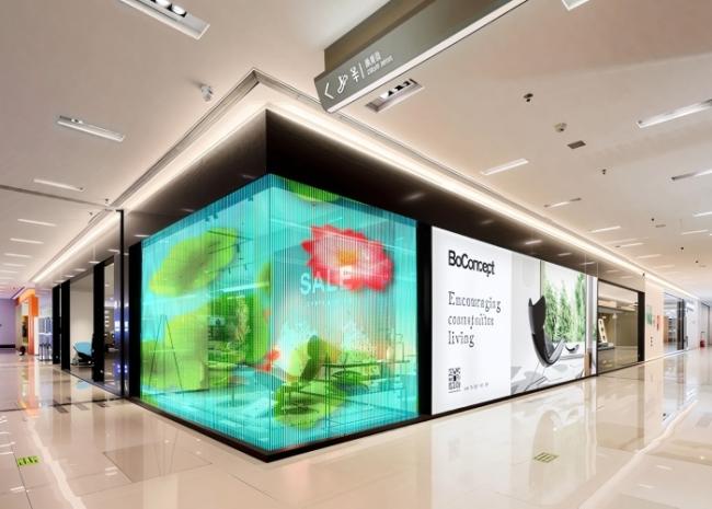 LED Transparency Film Screen P8 in shopping mall application