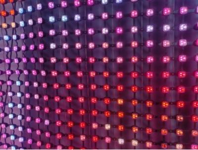 China High Brightness Window Glass LED Screen Outdoor Transparent Flexible LED Curtain Screen for sale