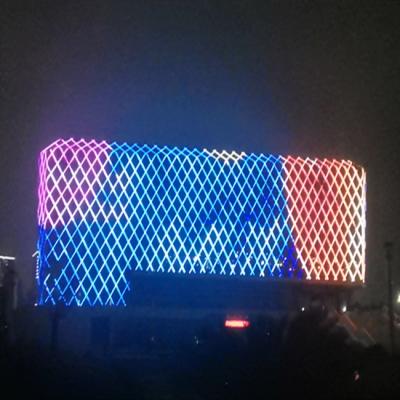 Cina P125 RGB PC DMX512 SMD3535 LED Mesh Display per edifici esterni Facile installazione in vendita